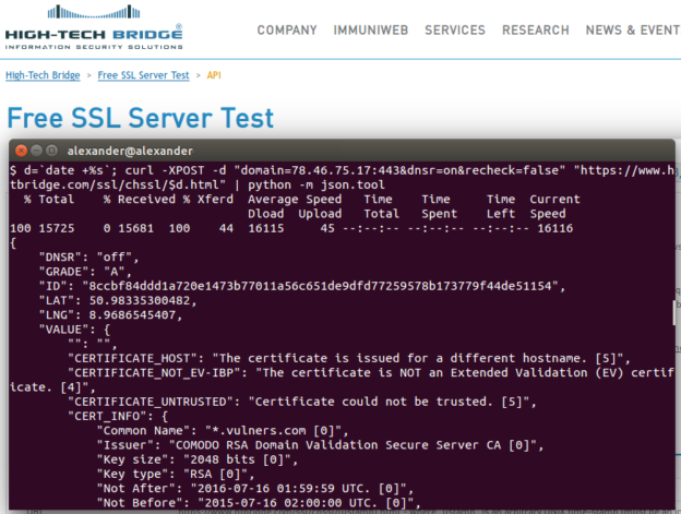 High-Tech Bridge service and API for SSL/TLS server testing | Alexander ...