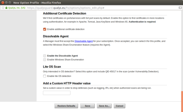 Qualys Option Profiles for Vulnerability Scanning | Alexander V. Leonov
