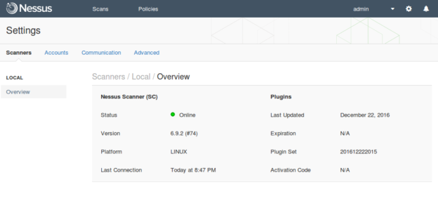 Installing Nessus for SecurityCenter on laptop | Alexander V. Leonov