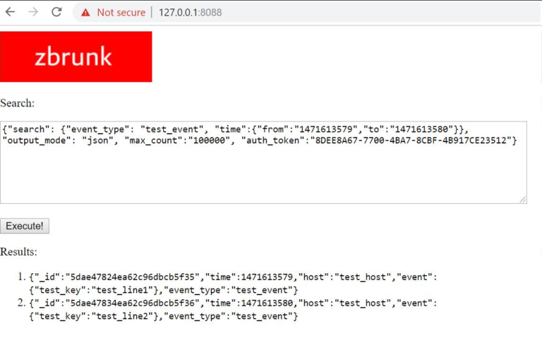 Zbrunk search launcher and event types statistics | Alexander V. Leonov