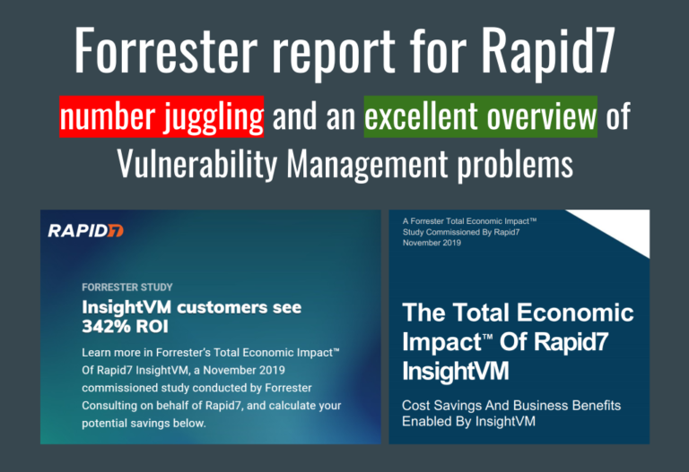 Forrester report for Rapid7: number juggling and an excellent overview of Vulnerability ...