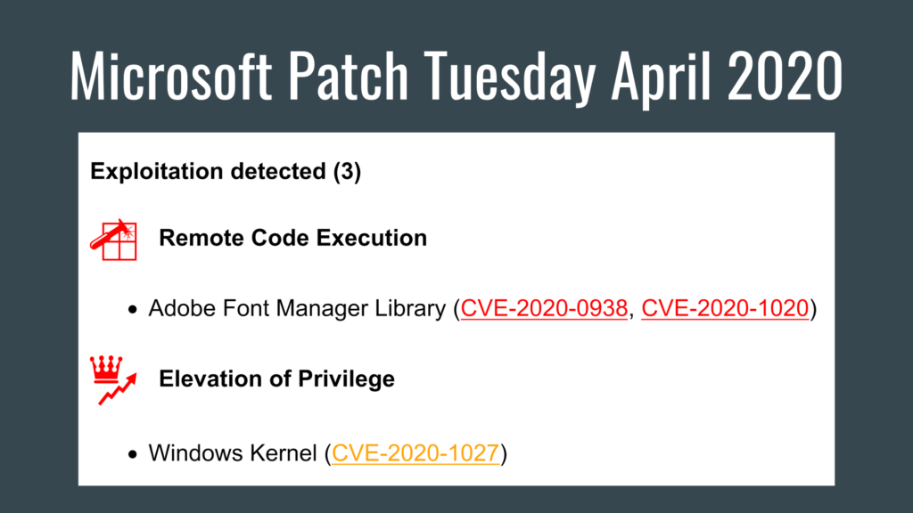 Microsoft Patch Tuesday April 2020: my classification script, confusing ...
