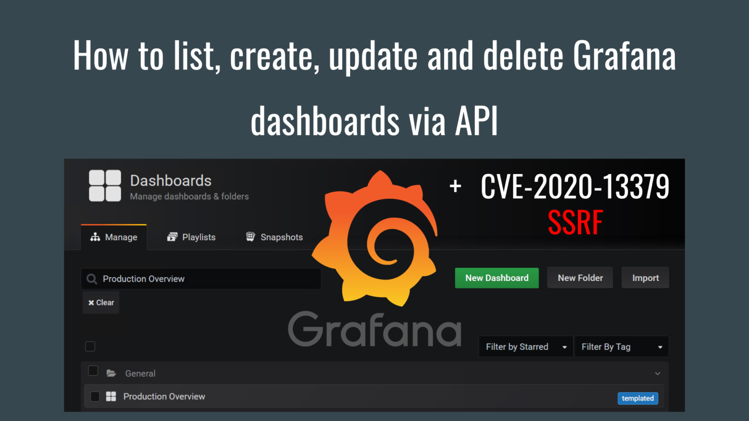 How To List Create Update And Delete Grafana Dashboards Via Api Alexander V Leonov